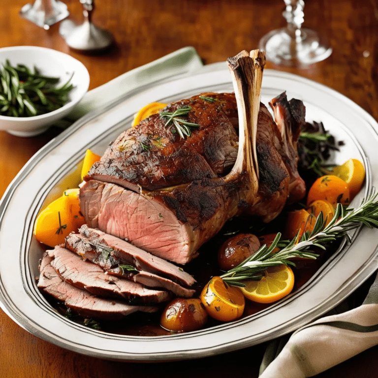 Leg Of Lamb With Garlic And Rosemary - MarketGrow.com