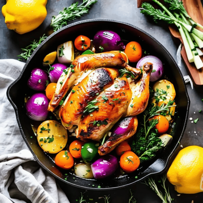 Skillet Roasted Chicken and Vegetables - MarketGrow.com