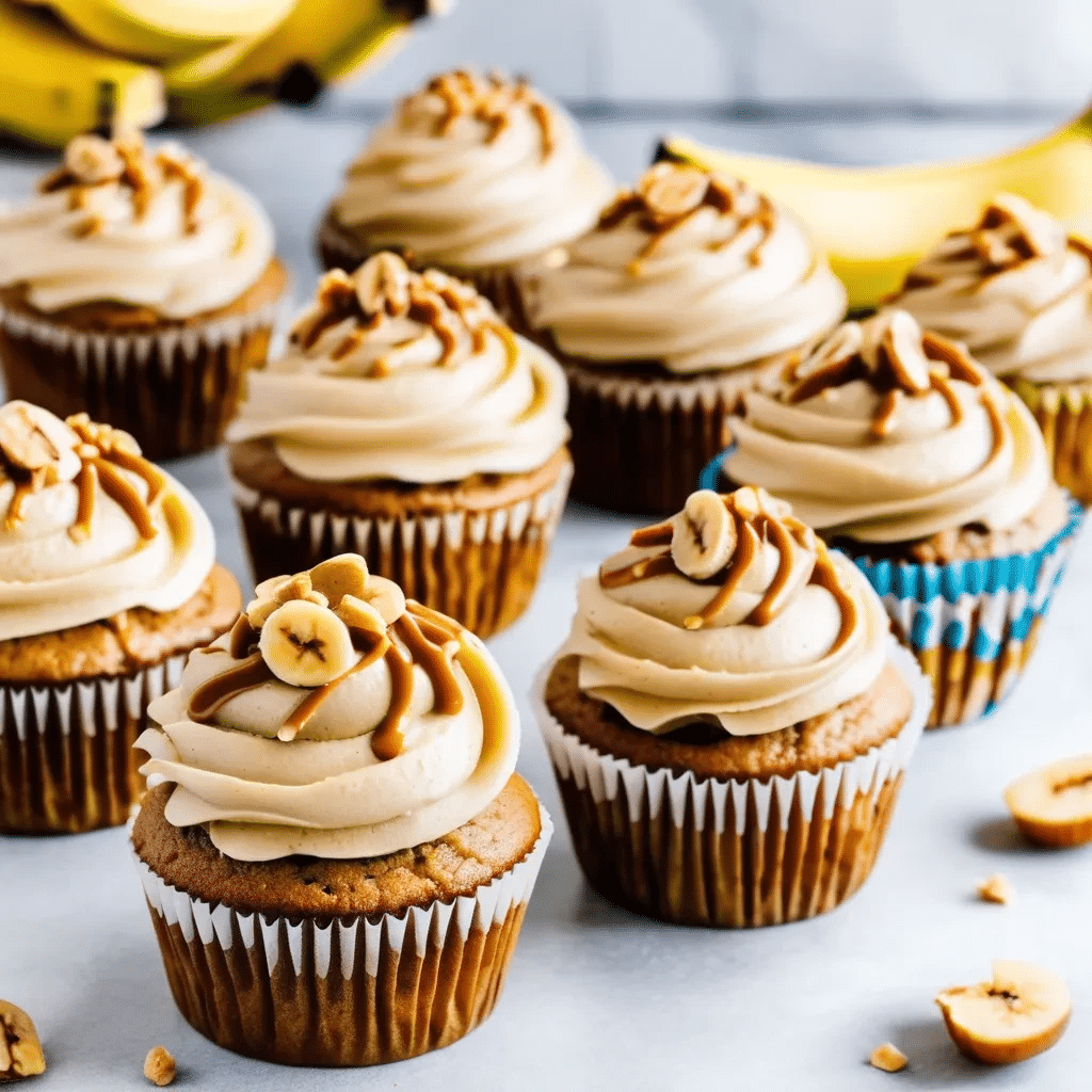 Banana Cupcakes With Peanut Butter Frosting - MarketGrow.com