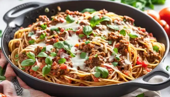 Ground Beef Spaghetti Skillet - MarketGrow.com