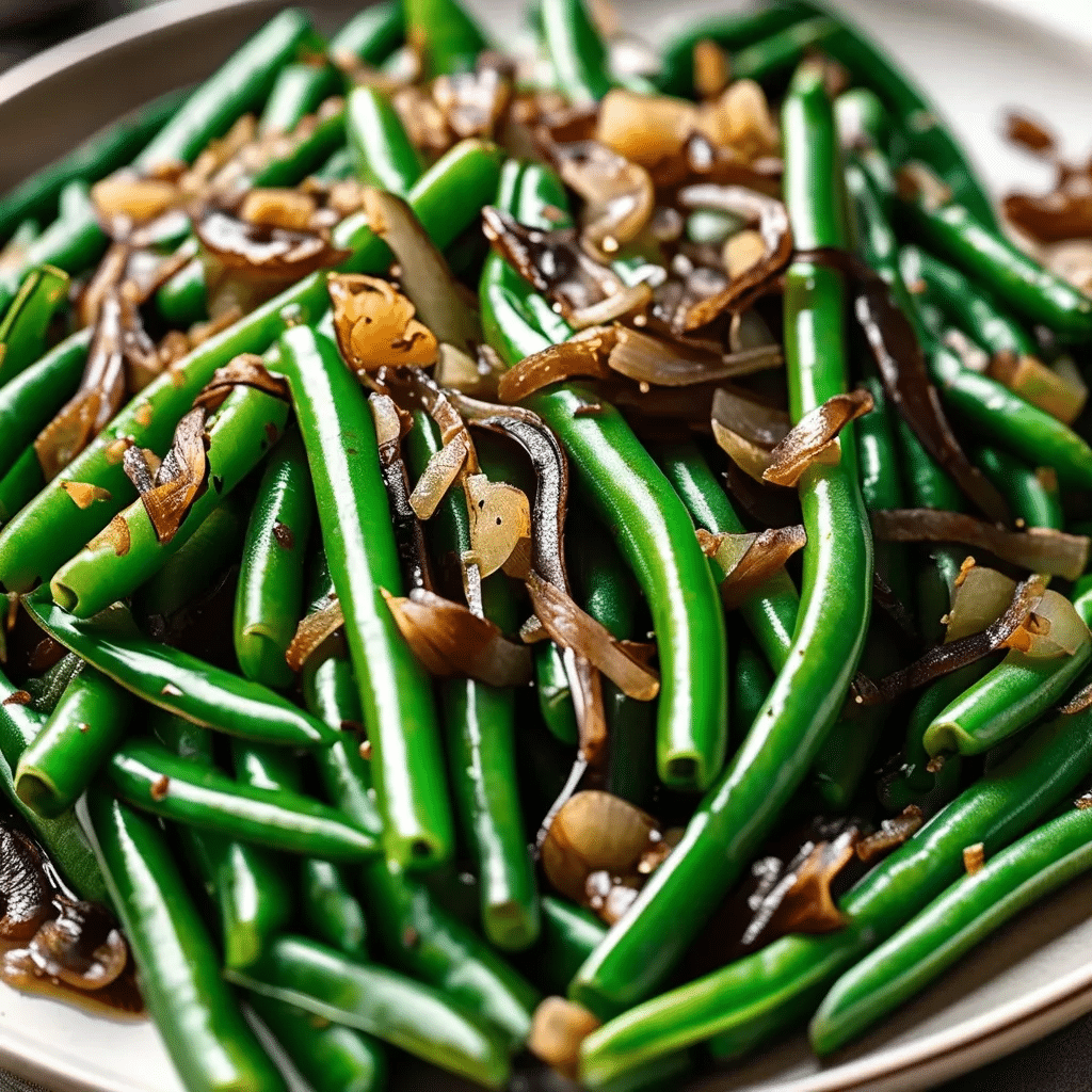 Green Beans With Caramelized Onions - MarketGrow.com