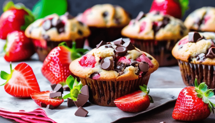 Strawberry Chocolate Chip Muffins - MarketGrow.com