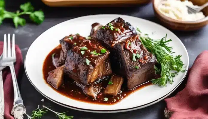Beef Short Ribs with Red Wine Sauce - MarketGrow.com