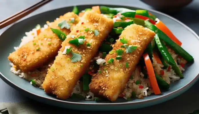 Herby Fish Fingers With Chinese-Style Rice - MarketGrow.com